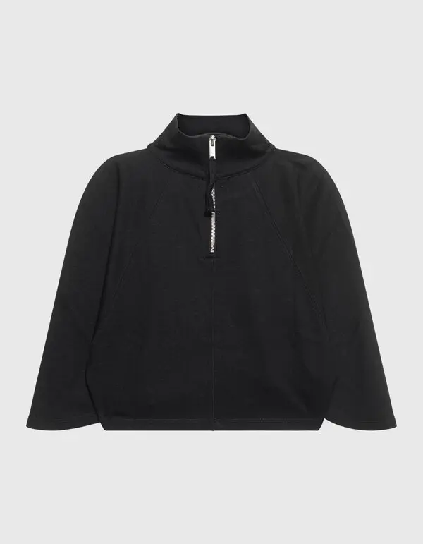 THOM KROM High Neck Cropped Top With Back Zip Detail