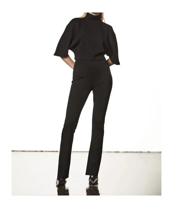 THOM KROM High Neck Cropped Top With Back Zip Detail