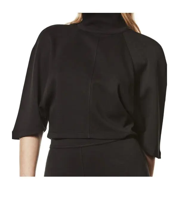 THOM KROM High Neck Cropped Top With Back Zip Detail