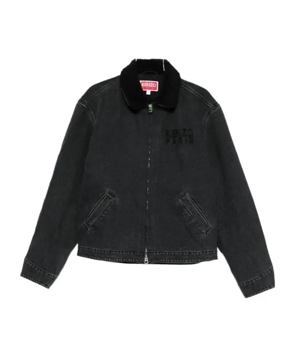 Kenzo Embroidered Denim Jacket - Black
