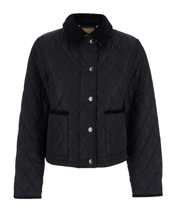 Burberry Diamond-quilted Short Jacket - Black