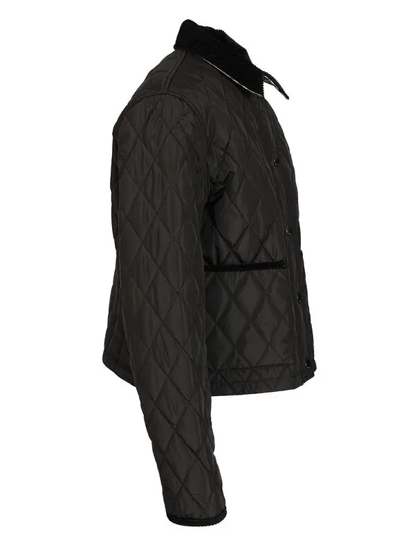 Burberry Collared Quilted Cropped Jacket