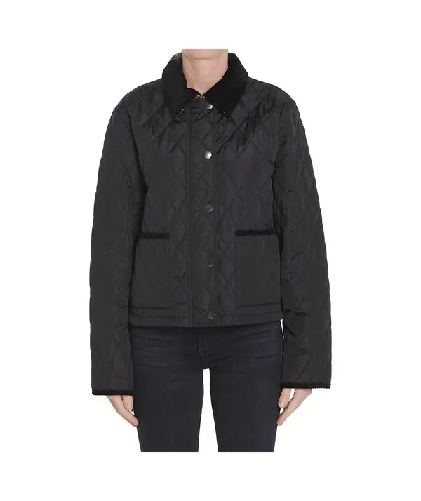 Burberry Collared Quilted Cropped Jacket
