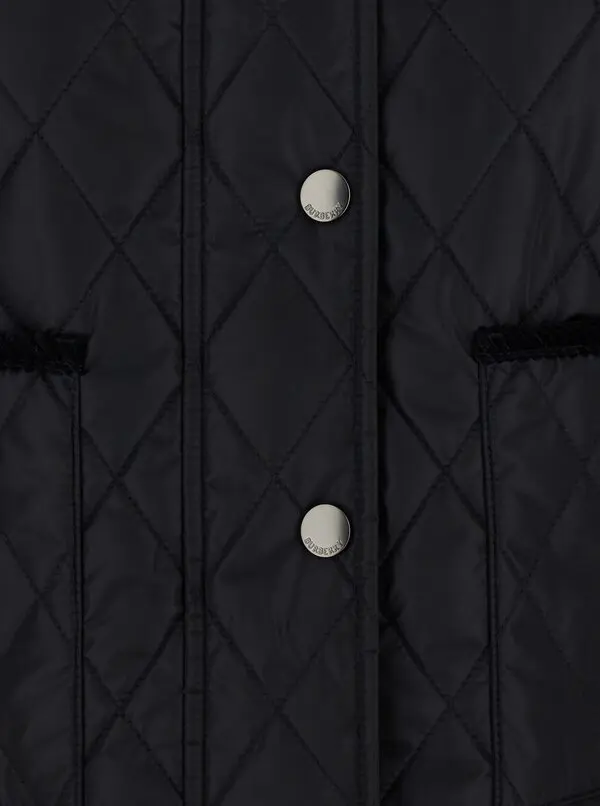 Burberry Collared Quilted Cropped Jacket