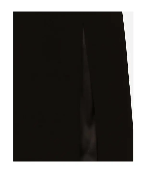 Dolce & Gabbana Satin Bow Belted Midi Pencil Skirt With Side Slit - Black