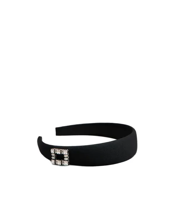 ROGER VIVIER Crystal Buckle Headband - Black