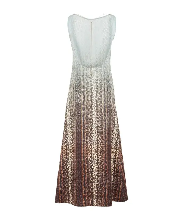 Fendi Sleeveless Maxi Dress With Gradient Animal Print