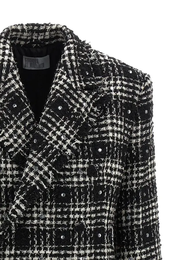 Giuseppe Di Morabito Rhinestone Embellished Double-breasted Tweed Jacket