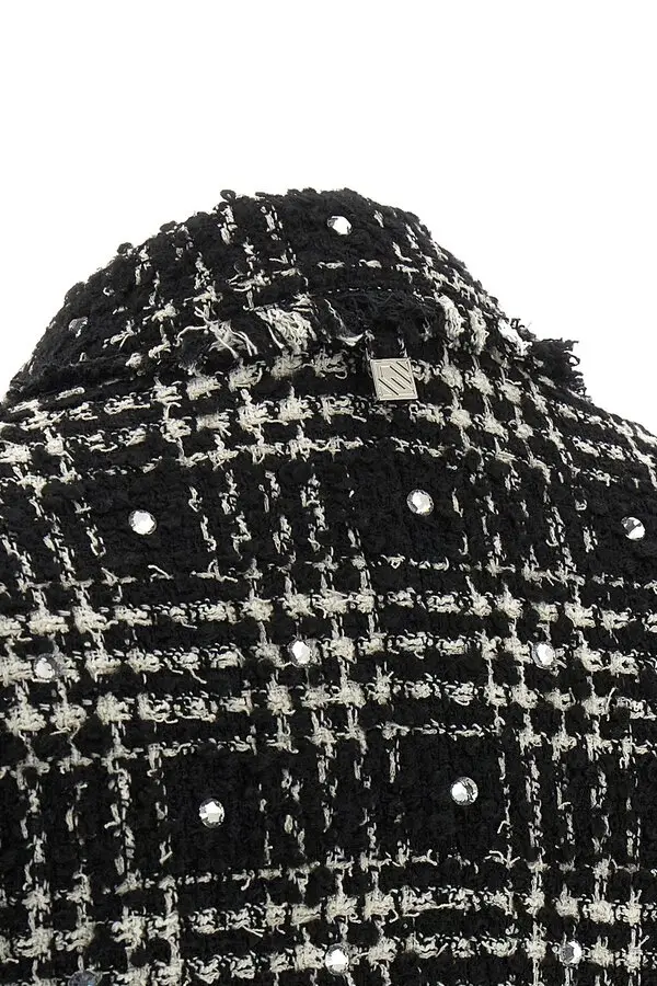 Giuseppe Di Morabito Rhinestone Embellished Double-breasted Tweed Jacket
