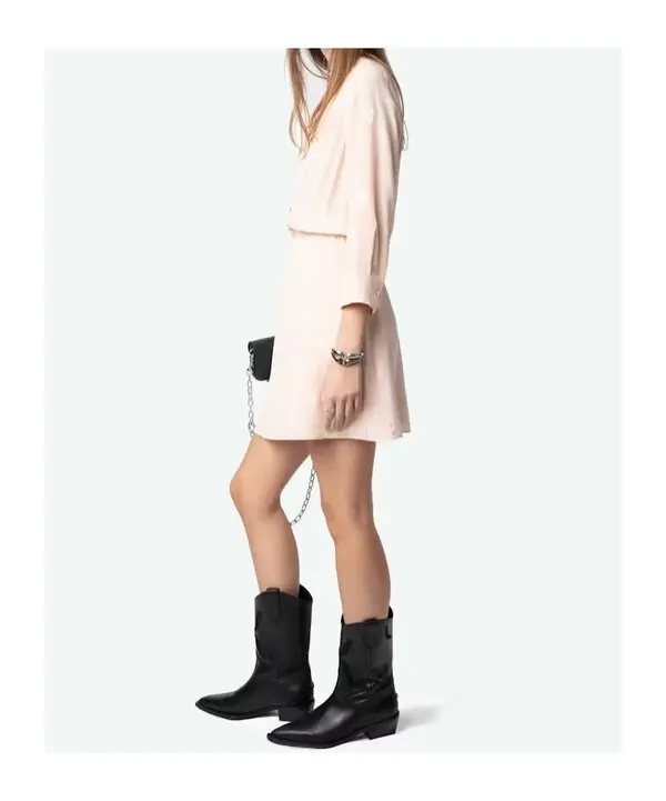 Zadig&Voltaire Glitter Heart Print Silk Mini Dress