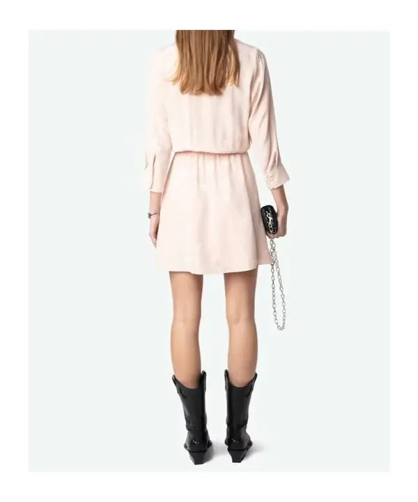 Zadig&Voltaire Glitter Heart Print Silk Mini Dress