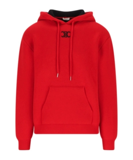 Celine Hooded Sweater In Cashmere - Red
