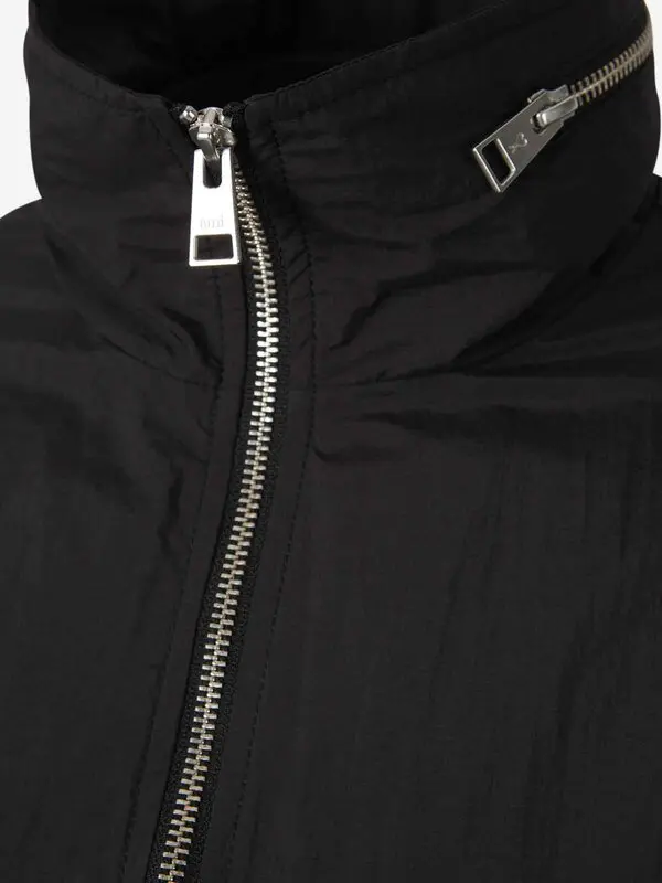 AMI Paris Logo Printed Zip-up Jacket - Black