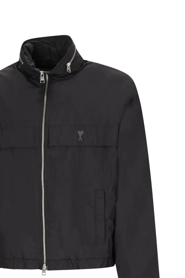 AMI Paris Logo Printed Zip-up Jacket