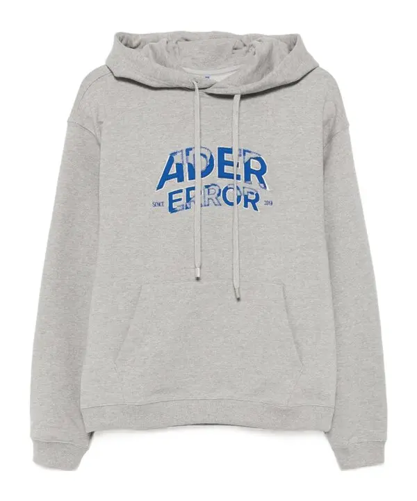 ADER ERROR Distressed Logo Hoodie - Grey
