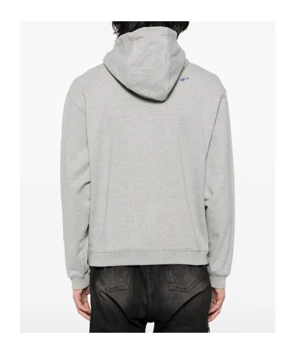 ADER ERROR Distressed Logo Hoodie - Grey