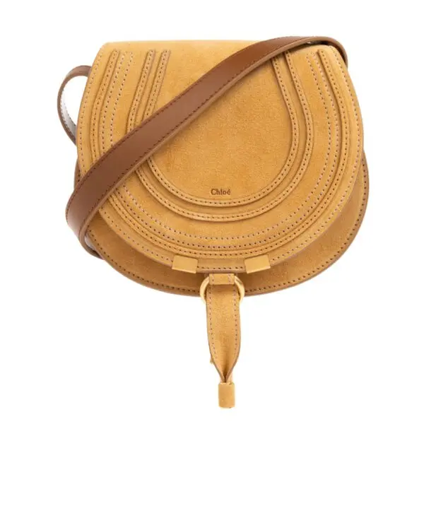 Chloé Small Marcie Suede Crossbody Bag - Brown