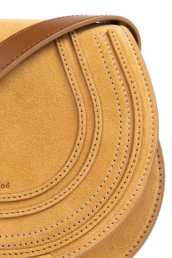 Chloé Small Marcie Suede Crossbody Bag - Brown