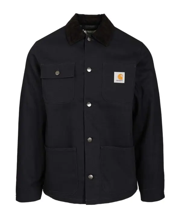 Carhartt Work In Progress Michigan Coat With Corduroy Collar And Wool Lining - Black