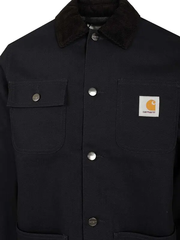 Carhartt Work In Progress Michigan Coat With Corduroy Collar And Wool Lining - Black