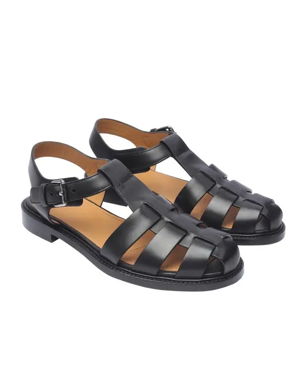 Church's Round-toe Buckle Sandals - Black