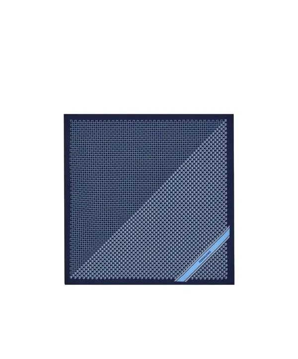 FERRAGAMO Pegasus Print Pocket Square - Navy Blue