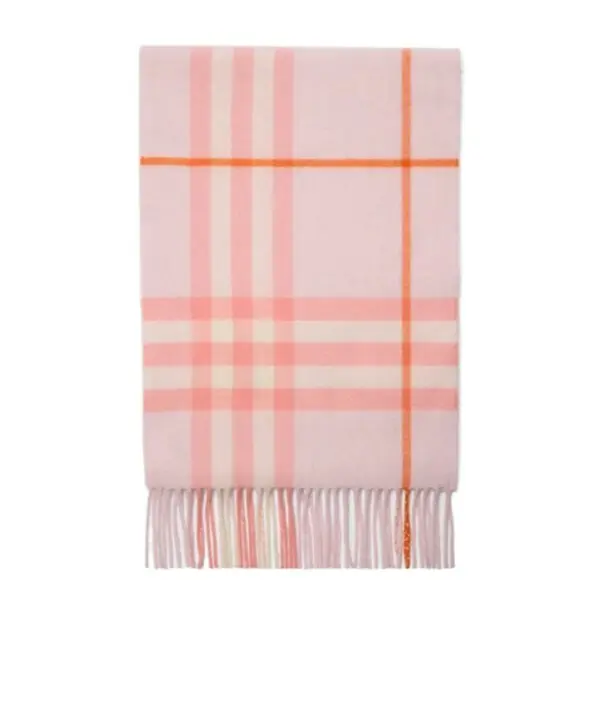 Burberry Checked Fringed-edge Scarf - Sugar