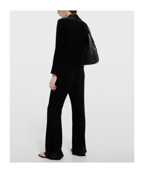 Gucci Stretch Gg Velvet Devoré Shirt - Black