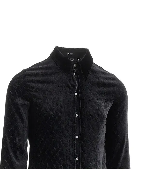 Gucci Stretch Gg Velvet Devoré Shirt