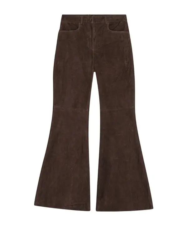 REMAIN BIRGER Flared Suede Trousers