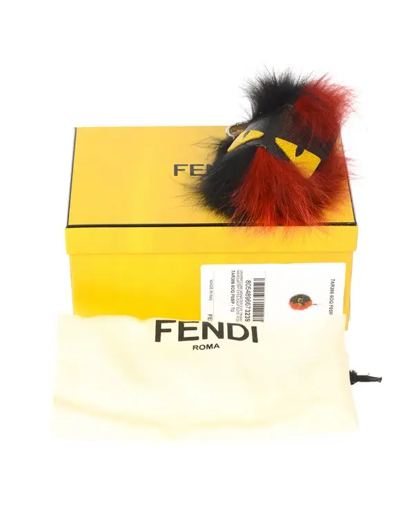 Fendi Eye Pattern Fox Fur Charm