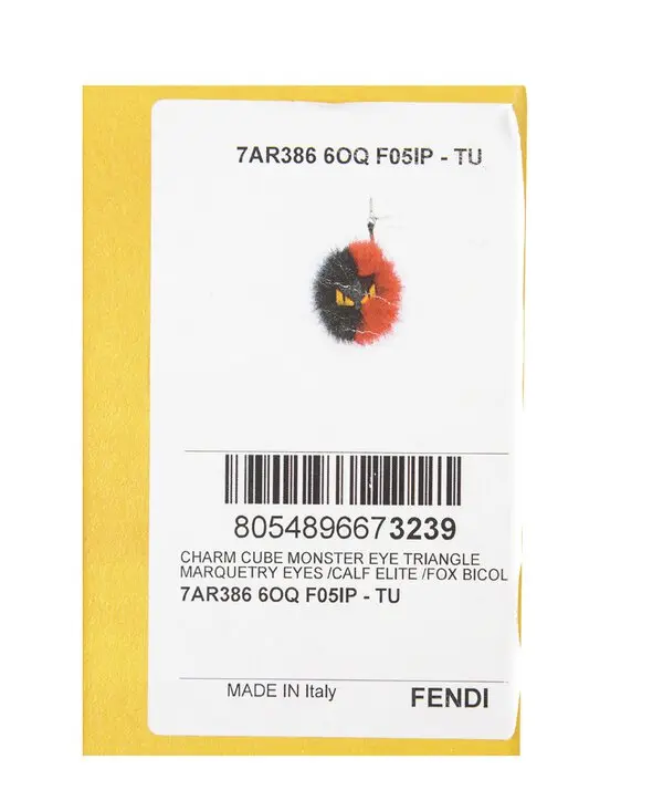 Fendi Eye Pattern Fox Fur Charm