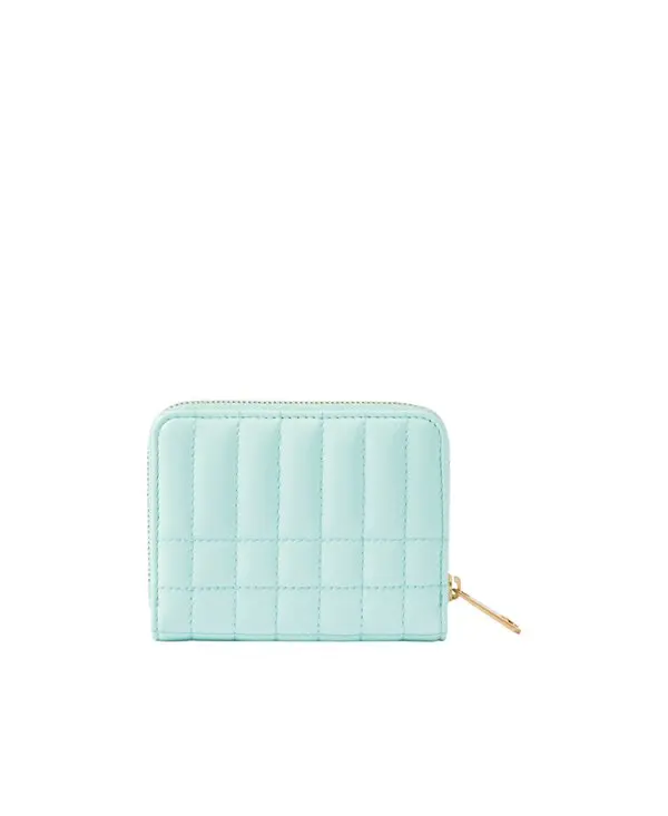 Burberry Lola Logo Plaque Quilted Wallet - Blue