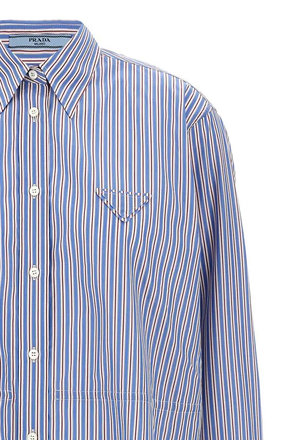 Prada Long Sleeve Striped Shirt