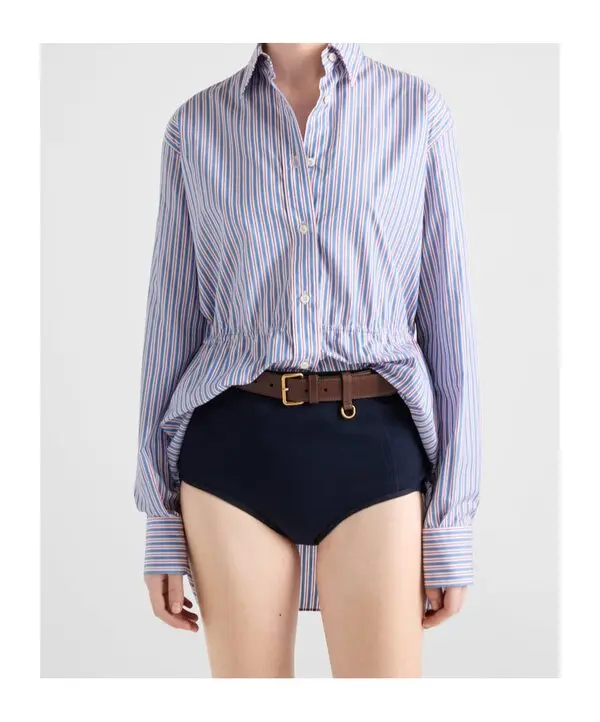 Prada Long Sleeve Striped Shirt
