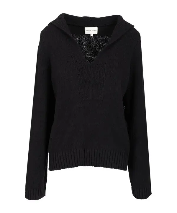 LOULOU STUDIO Ribbed Bouclette Knit Sailor Collar Pullover