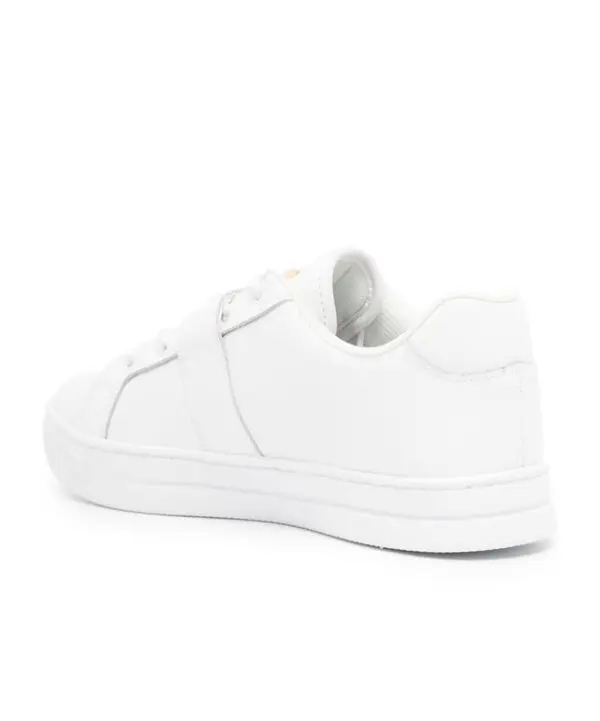 Versace Court 88 Leather Sneakers With Buckle Detail - White