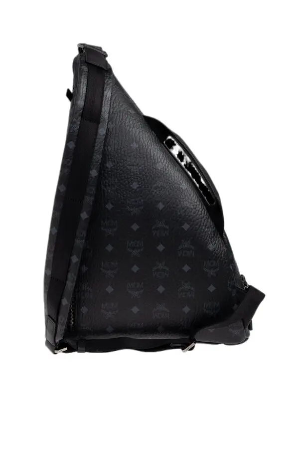 Mcm Sling Back Bag With Monogram - Black