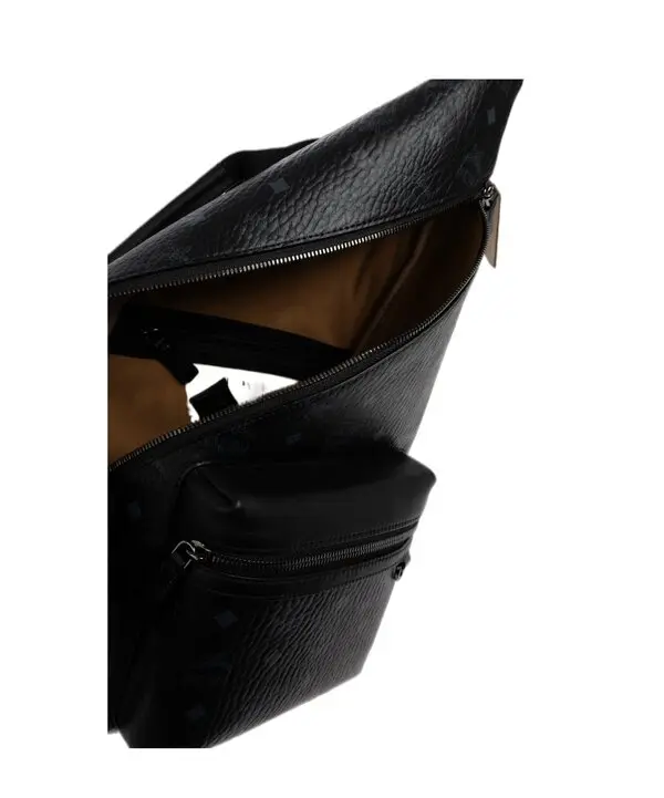 Mcm Sling Back Bag With Monogram - Black