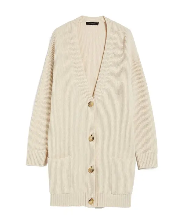 Max Mara V-neck Wool Cashmere Sweater With Belt - Nude