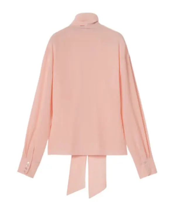 Gucci Crepe De Chine Shirt With Neck Bow - Pink