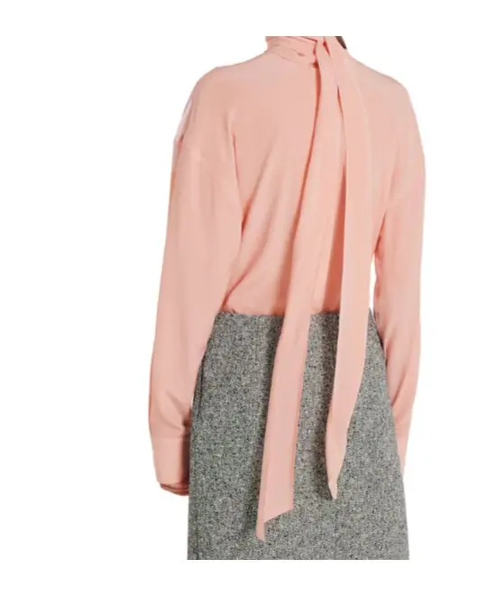 Gucci Crepe De Chine Shirt With Neck Bow - Pink