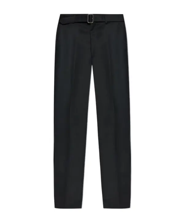MAISON MARGIELA Pressed Crease Belted Trousers - Black