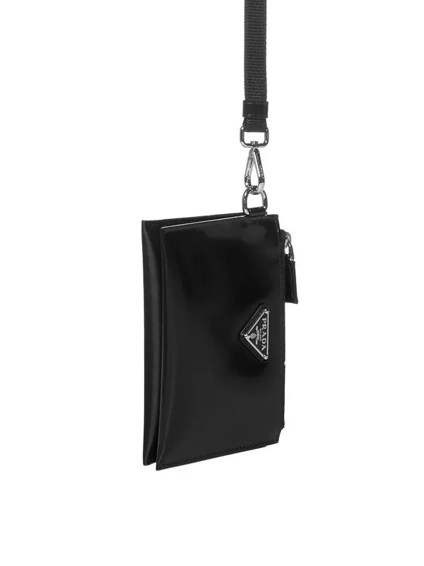 Prada Logo Plaque Zip-up Wallet