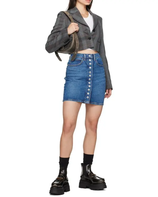 Alexander Wang High Waisted Button-up Denim Skirt