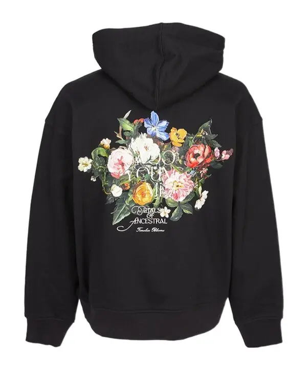 WOOYOUNGMI Hooded Sweatshirt With Floral Graphic - Black
