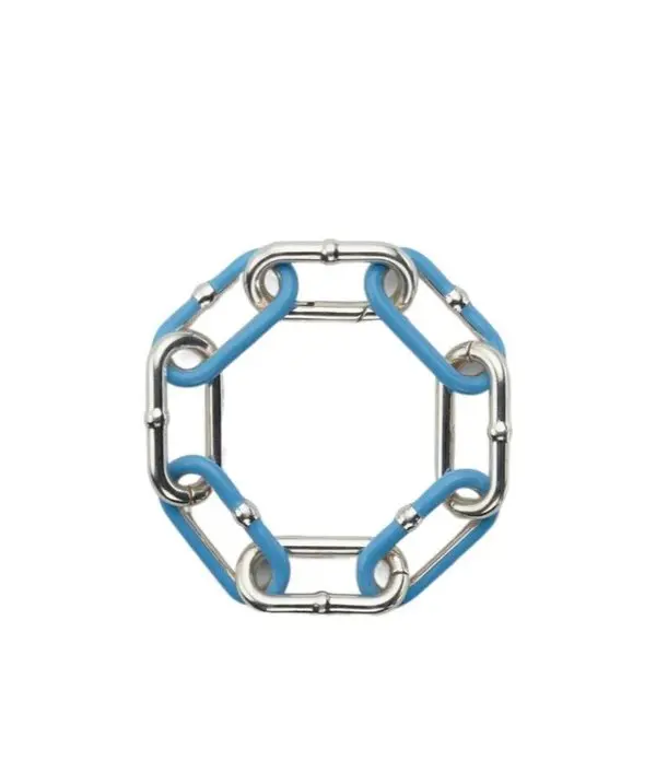 Bottega Veneta Sterling Silver Enamel Chain Bracelet - Blue
