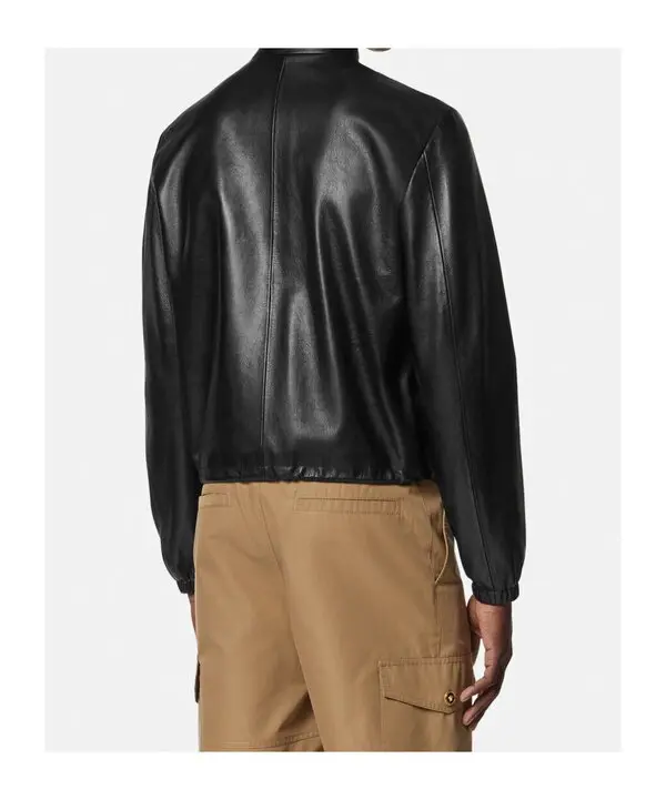 Versace Leather Stand Collar Jacket