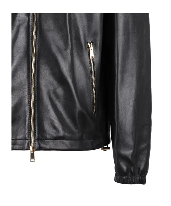 Versace Leather Stand Collar Jacket