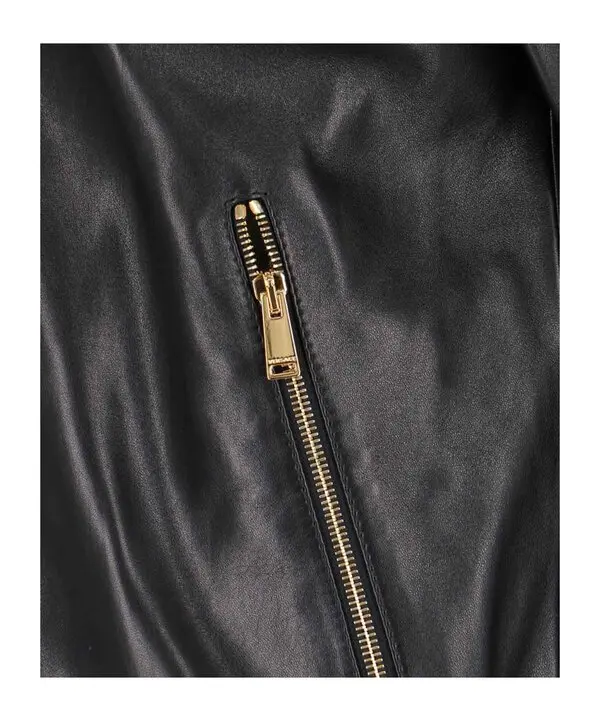 Versace Leather Stand Collar Jacket